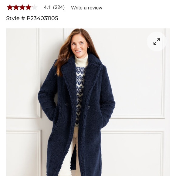 Talbots | Jackets & Coats | Talbots Deep Blue Teddy Coat | Poshmark
